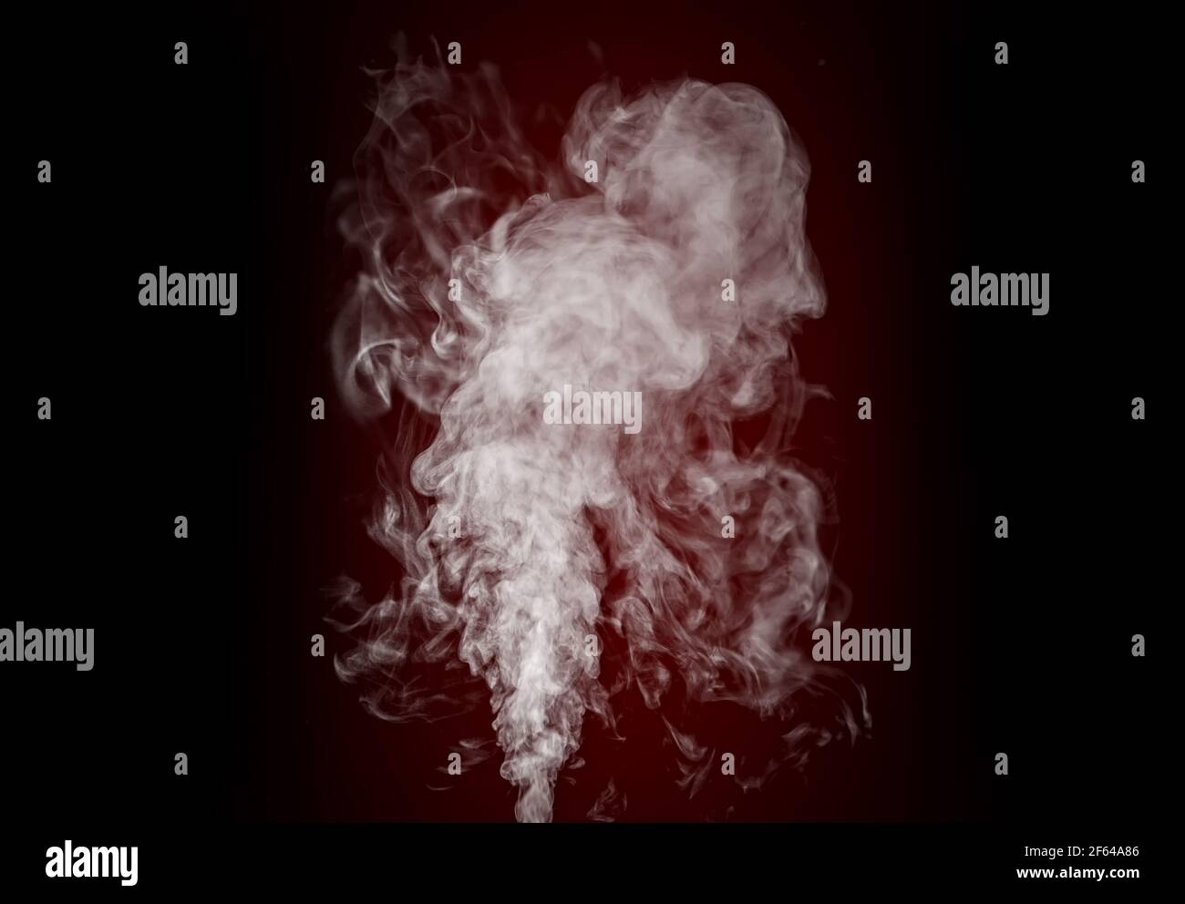 Abstract composition with smoke on a red-black background for design ...