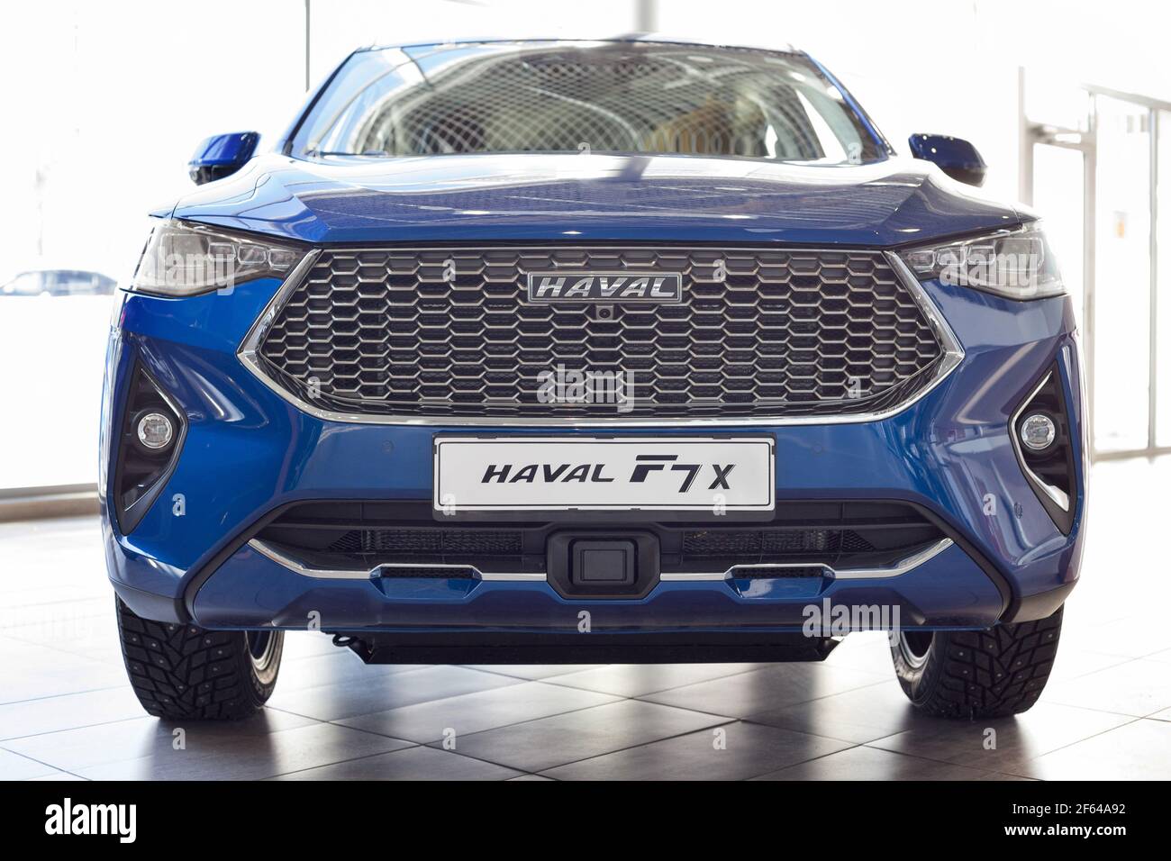Russia, Izhevsk - February 17, 2021: Haval showroom. New modern Haval ...