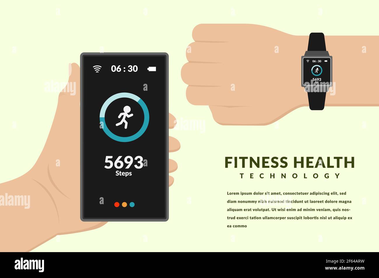 wearable technology for fitness tracker by hand holding smartphone and ...