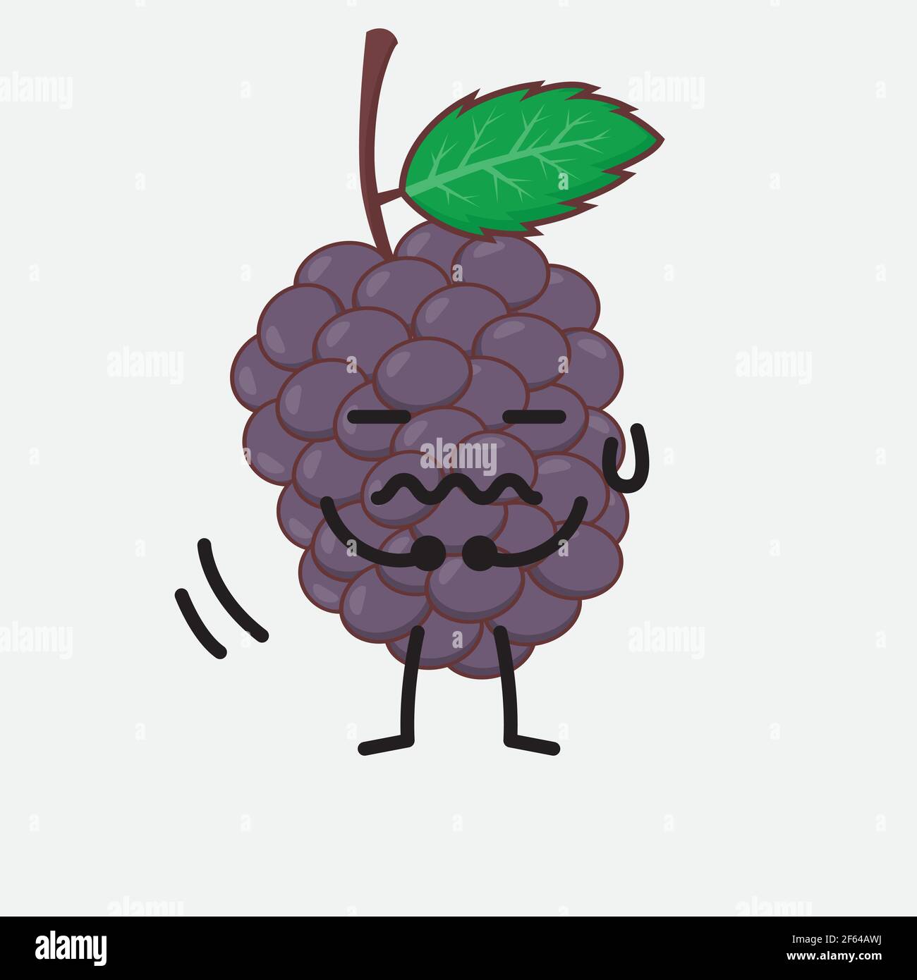 Vector Illustration of Mulberry Fruit Character with cute face, simple ...