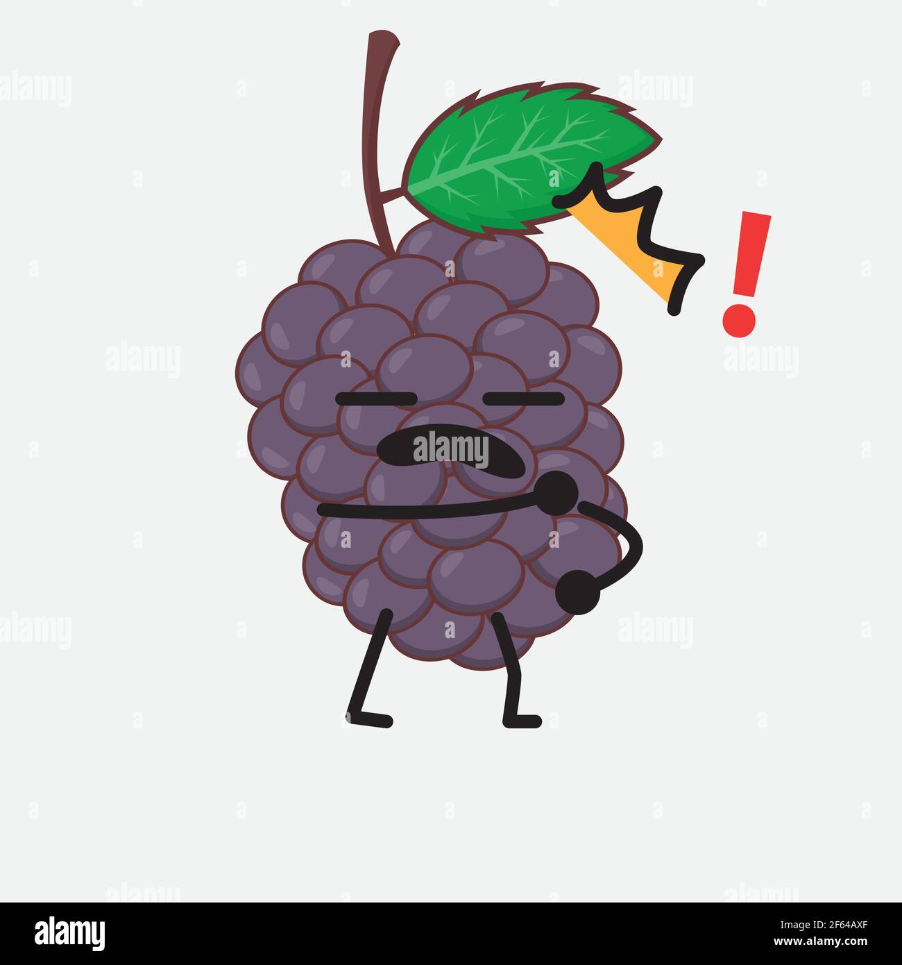 Vector Illustration of Mulberry Fruit Character with cute face, simple ...