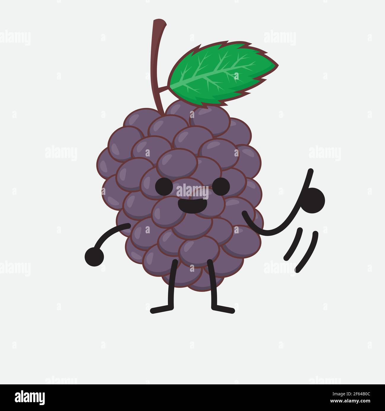 Vector Illustration of Mulberry Fruit Character with cute face, simple ...