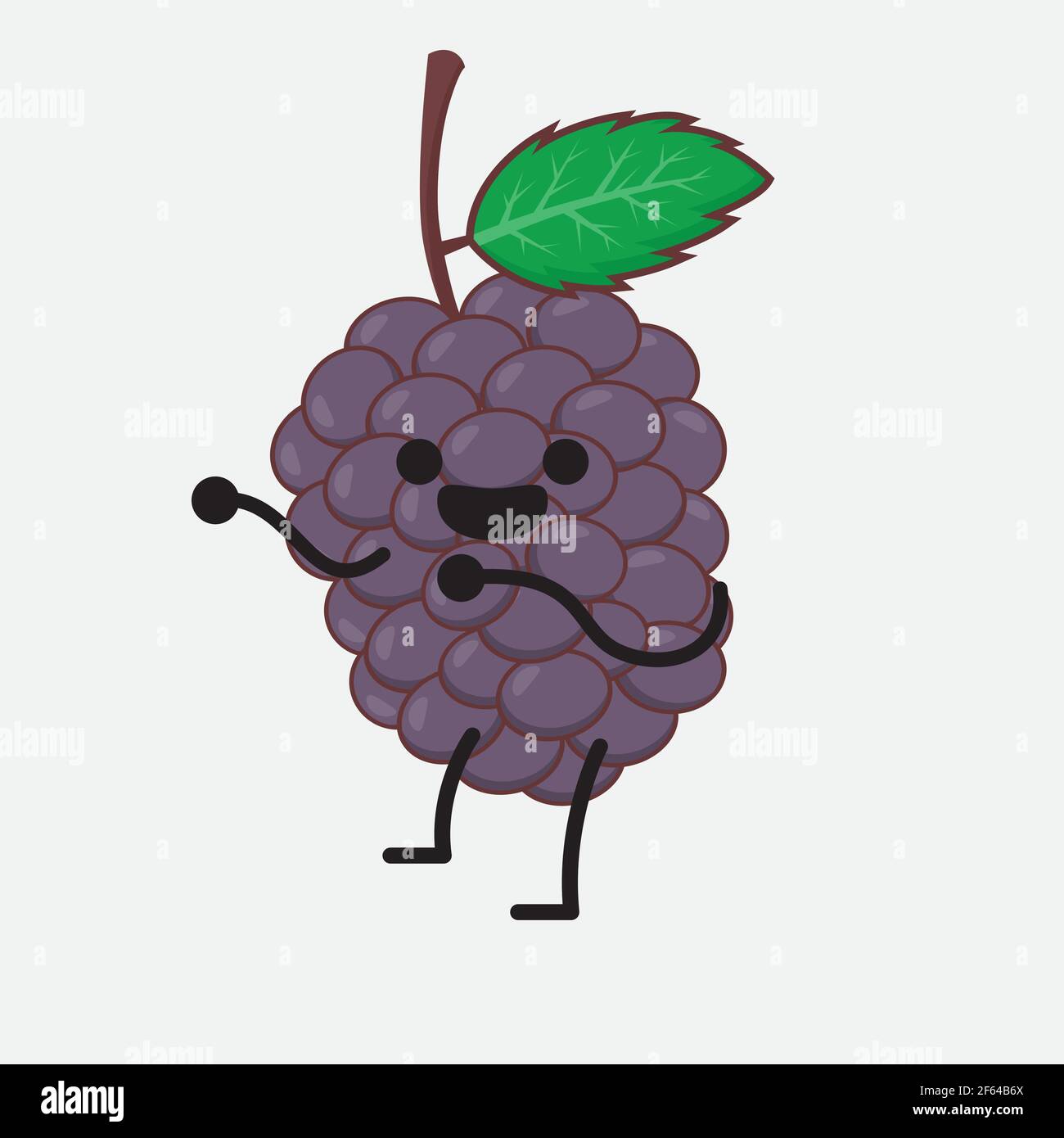 Vector Illustration of Mulberry Fruit Character with cute face, simple ...