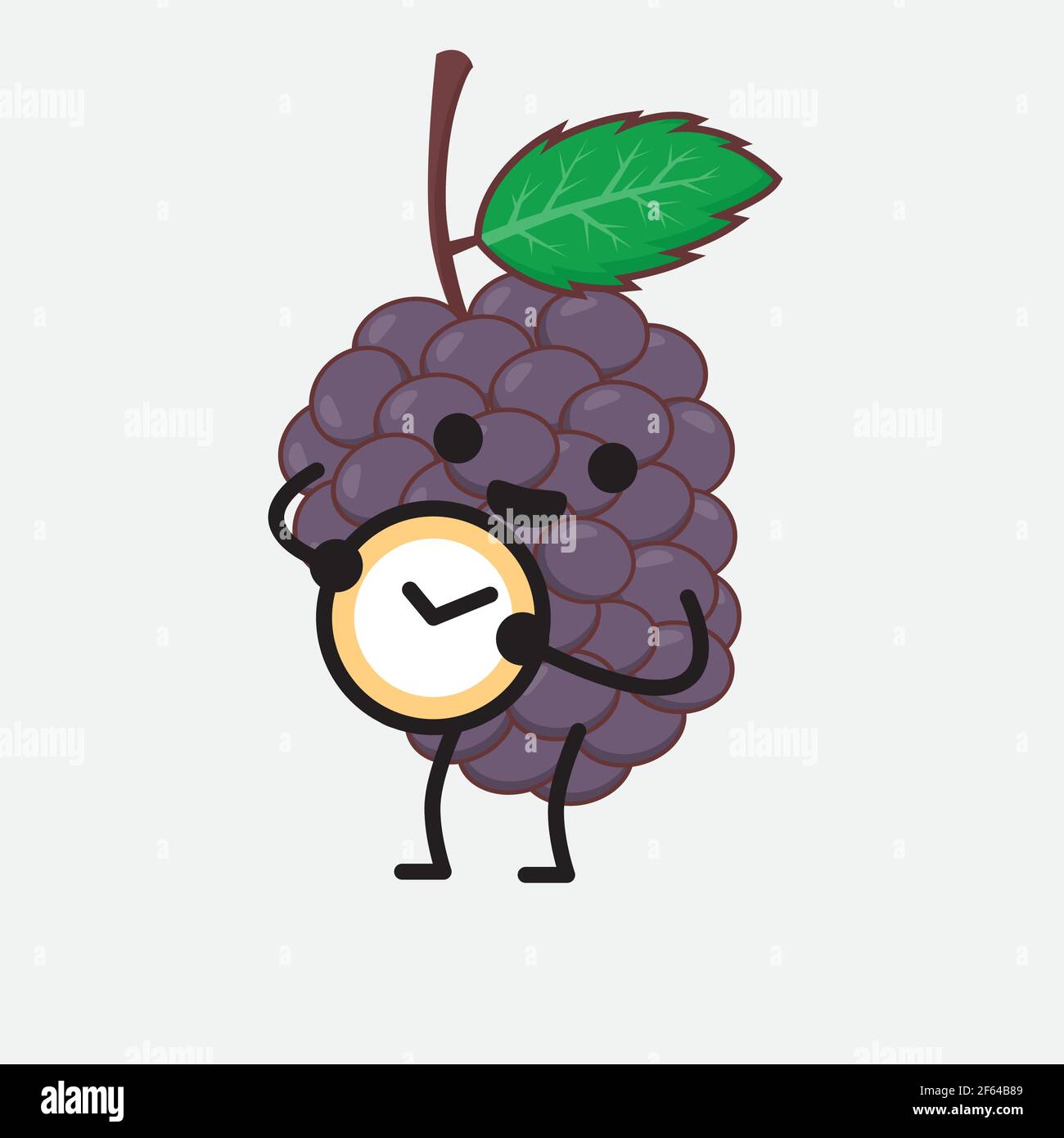 Vector Illustration of Mulberry Fruit Character with cute face, simple ...
