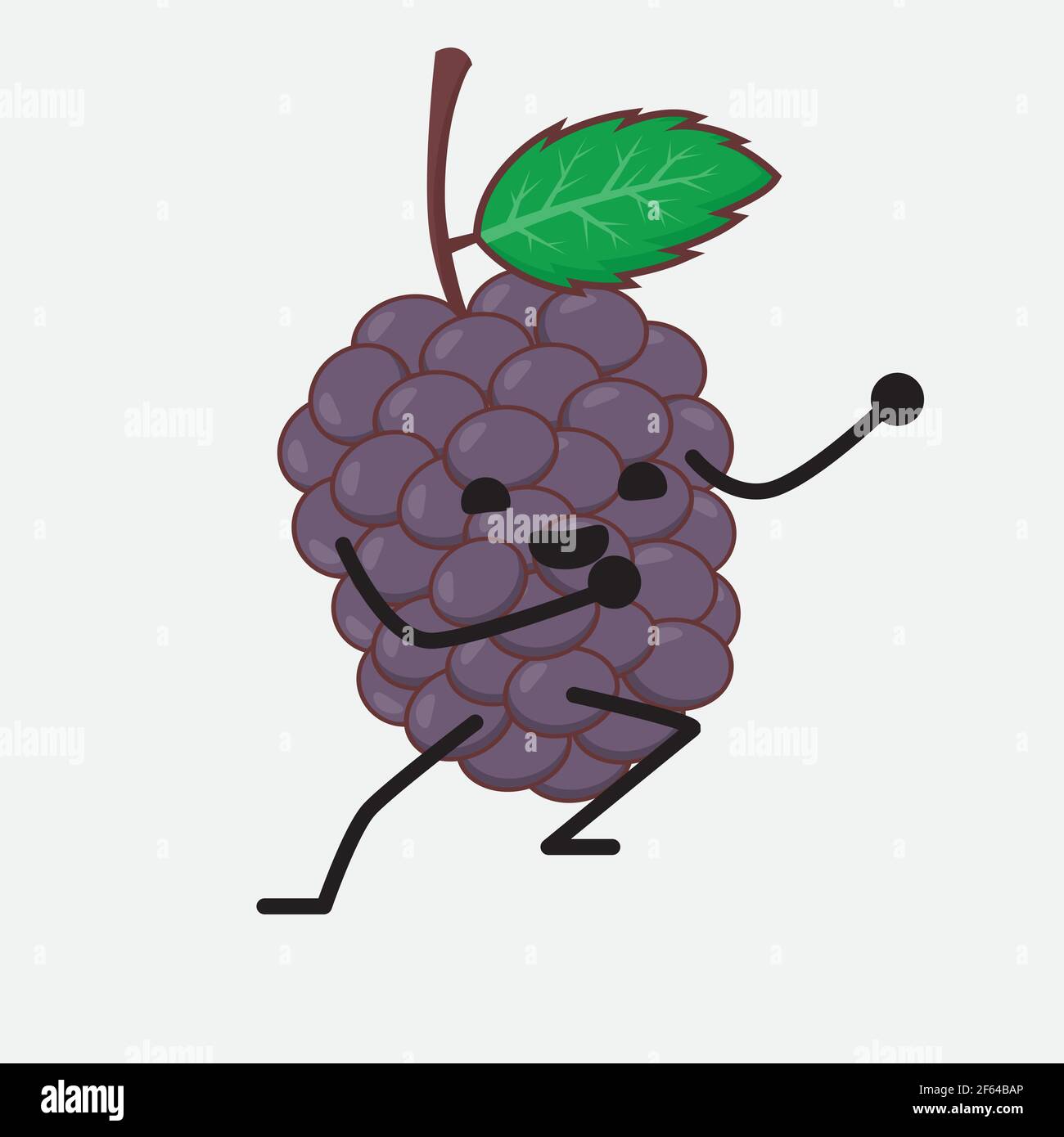 Vector Illustration of Mulberry Fruit Character with cute face, simple ...