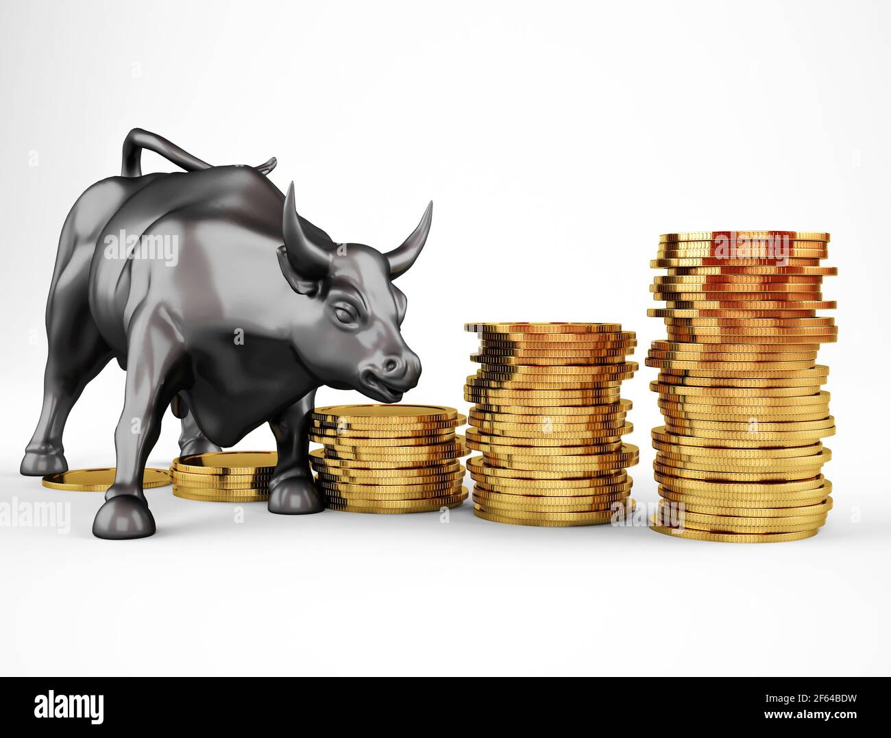 Financial investment in bull market. Investor can get more capital gain ...