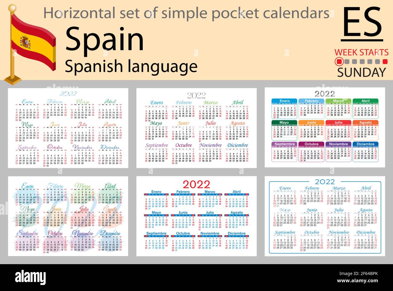 2022 calendar spanish horizontal hi-res stock photography and images ...
