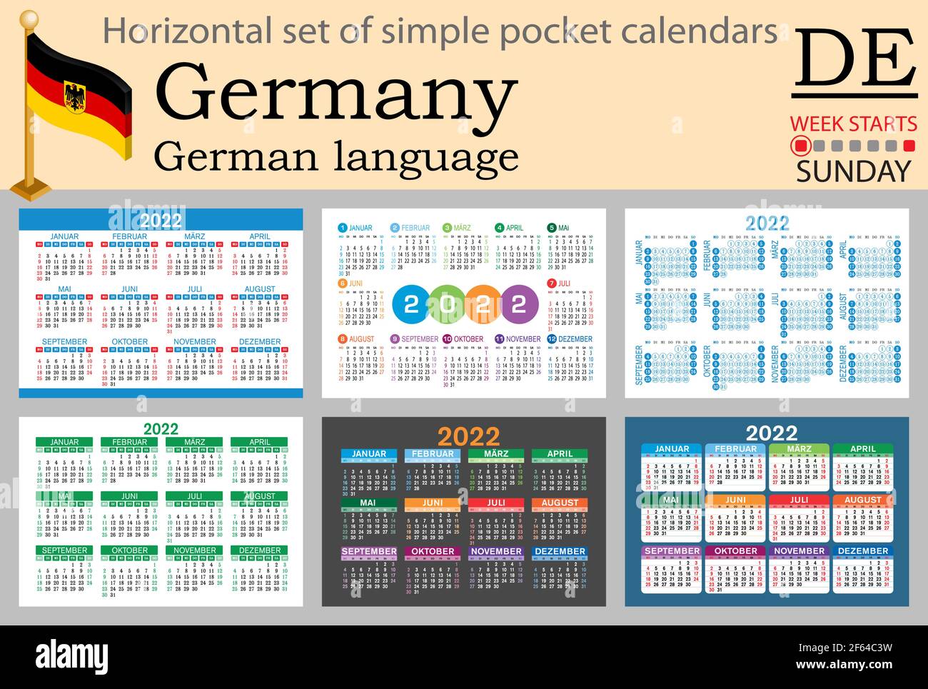 Calendar 2022 germany Stock Vector Images - Alamy