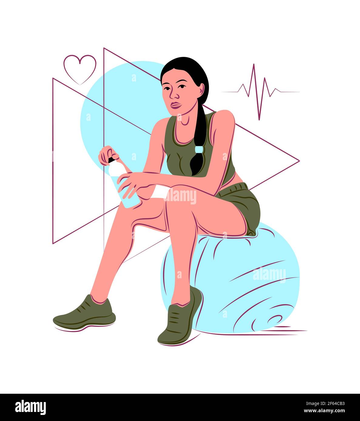 Vector cardio in shadow of sharp lines style Stock Vector Image & Art ...