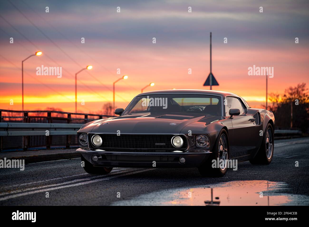 Oldtimer Ford Mustang Mach 40 Stock Photo - Alamy