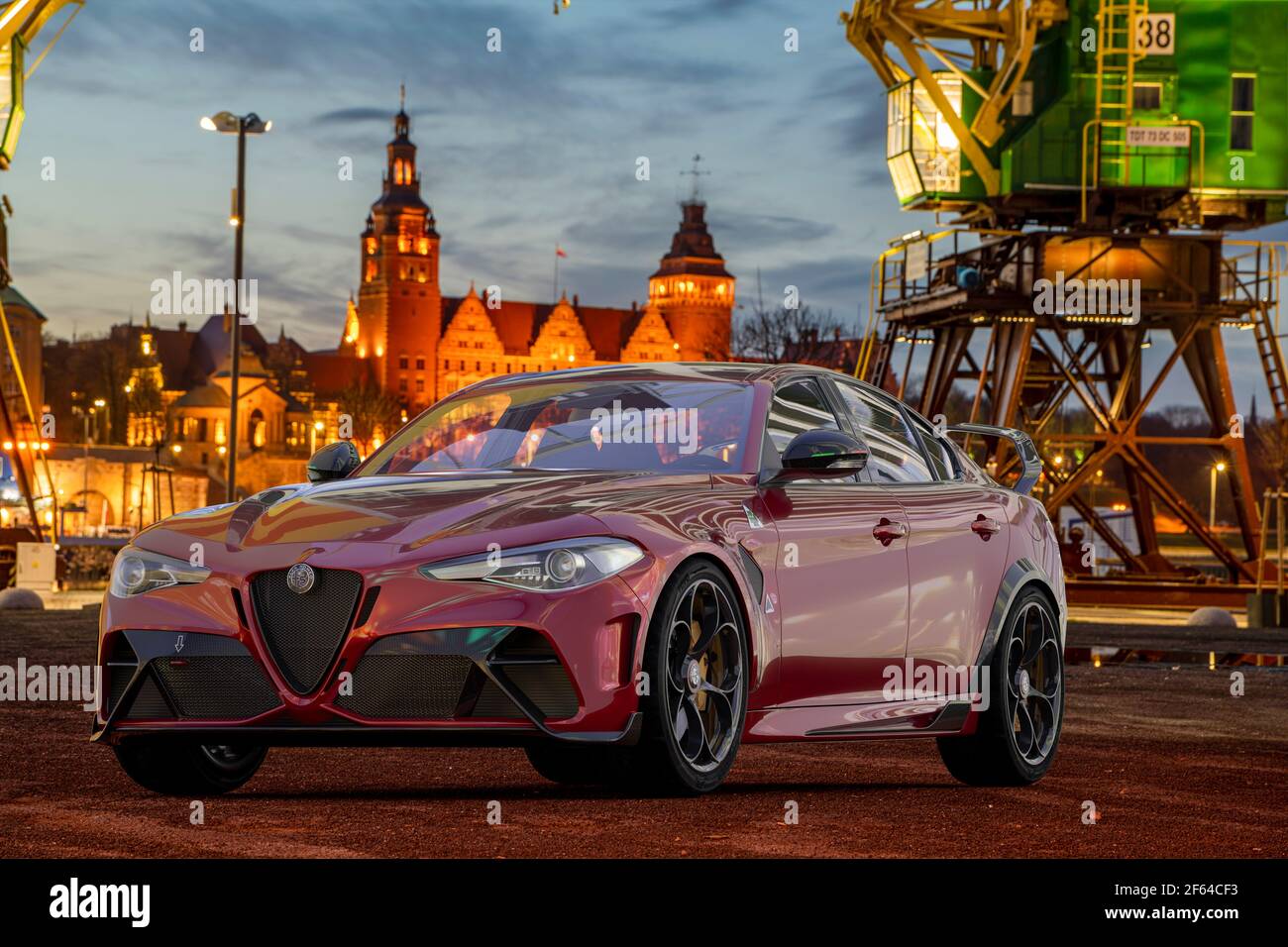 The new Alfa Romeo Giulia in track specification GTAm Stock Photo - Alamy