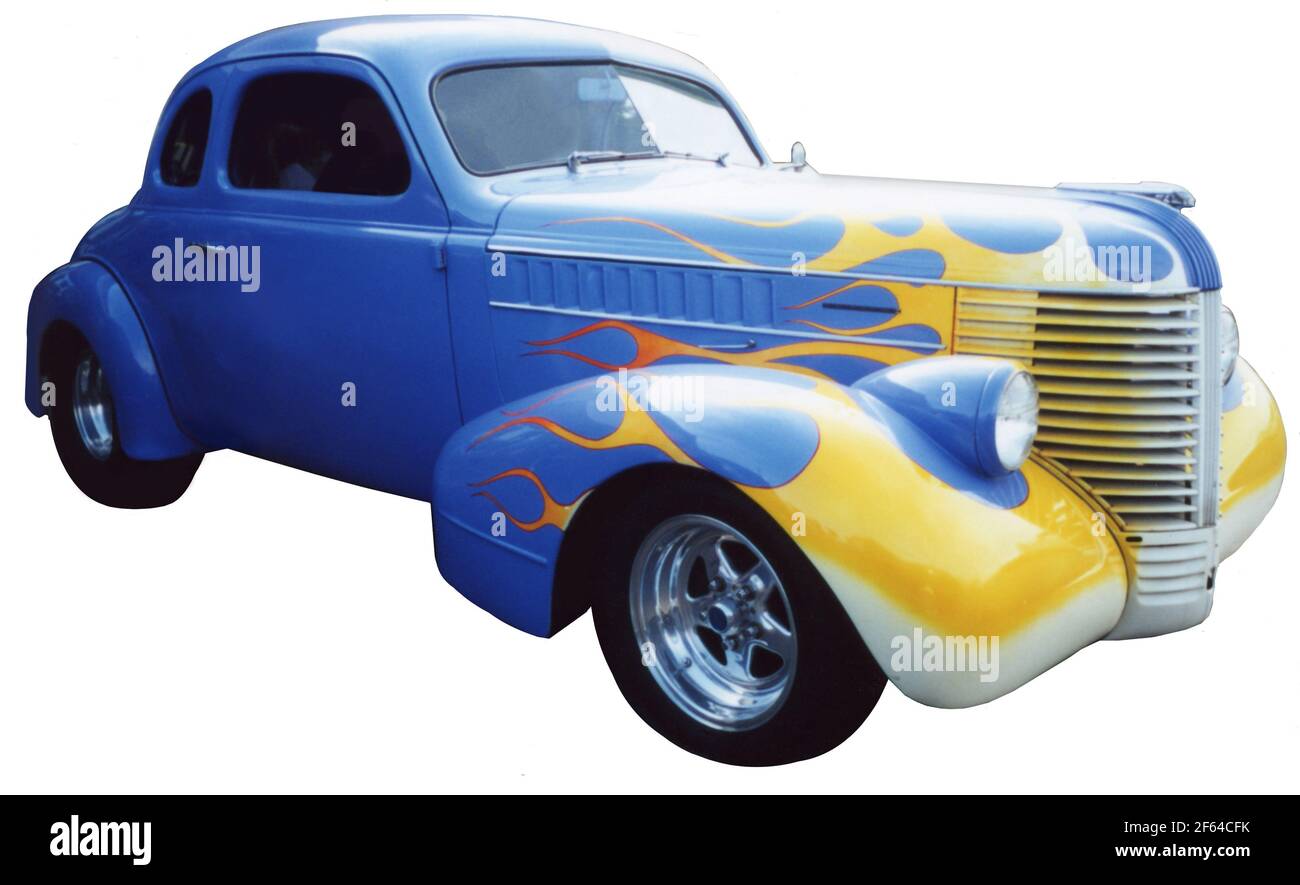 1938 Pontiac Silver Streak Coupe with modifications and flame graphics ...