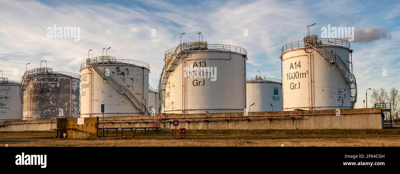 Liquid fuel tanks Stock Photo - Alamy