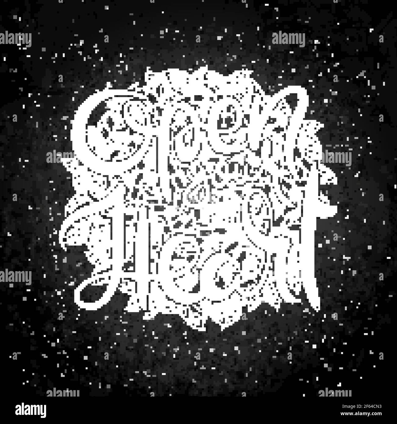 Open Your Heart. Hand lettering grunge card with flower background ...