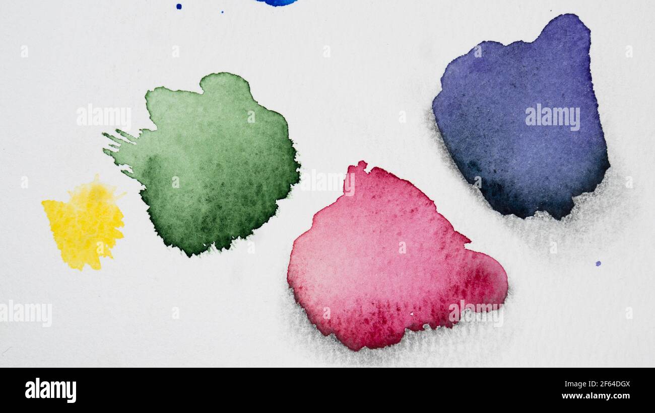 Bright Watercolor Spots On Watercolor Paper. Hand Painted Backdrop ...