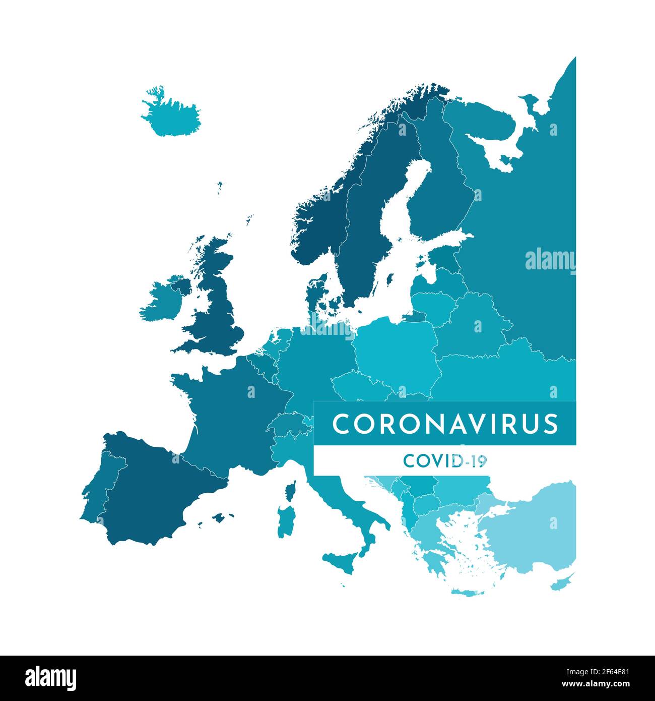 Vector europe map Cut Out Stock Images & Pictures - Alamy