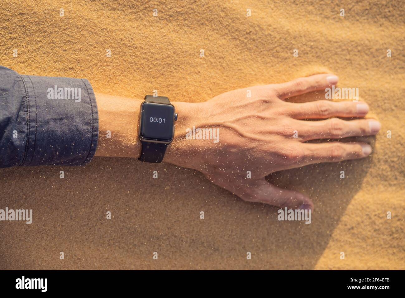 A timer with a countdown to climate change. Desert timer. Global ...