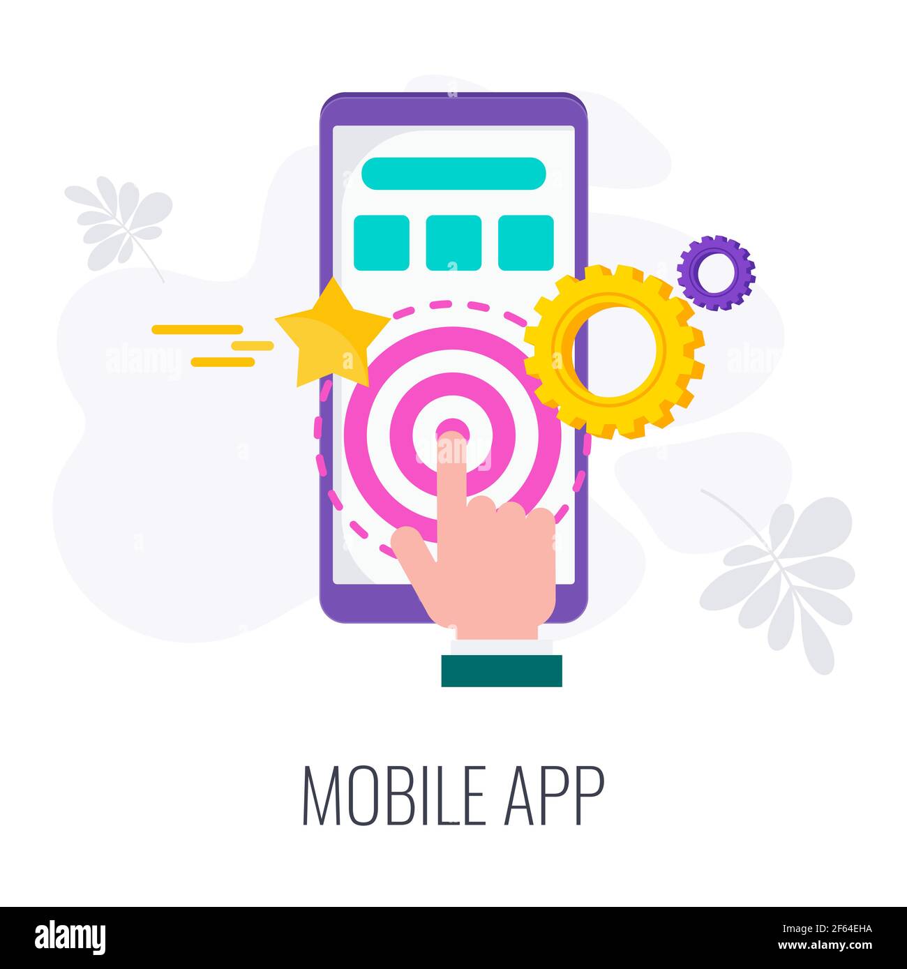 Mobile App color infographics Icon. Phone with application Stock Vector ...
