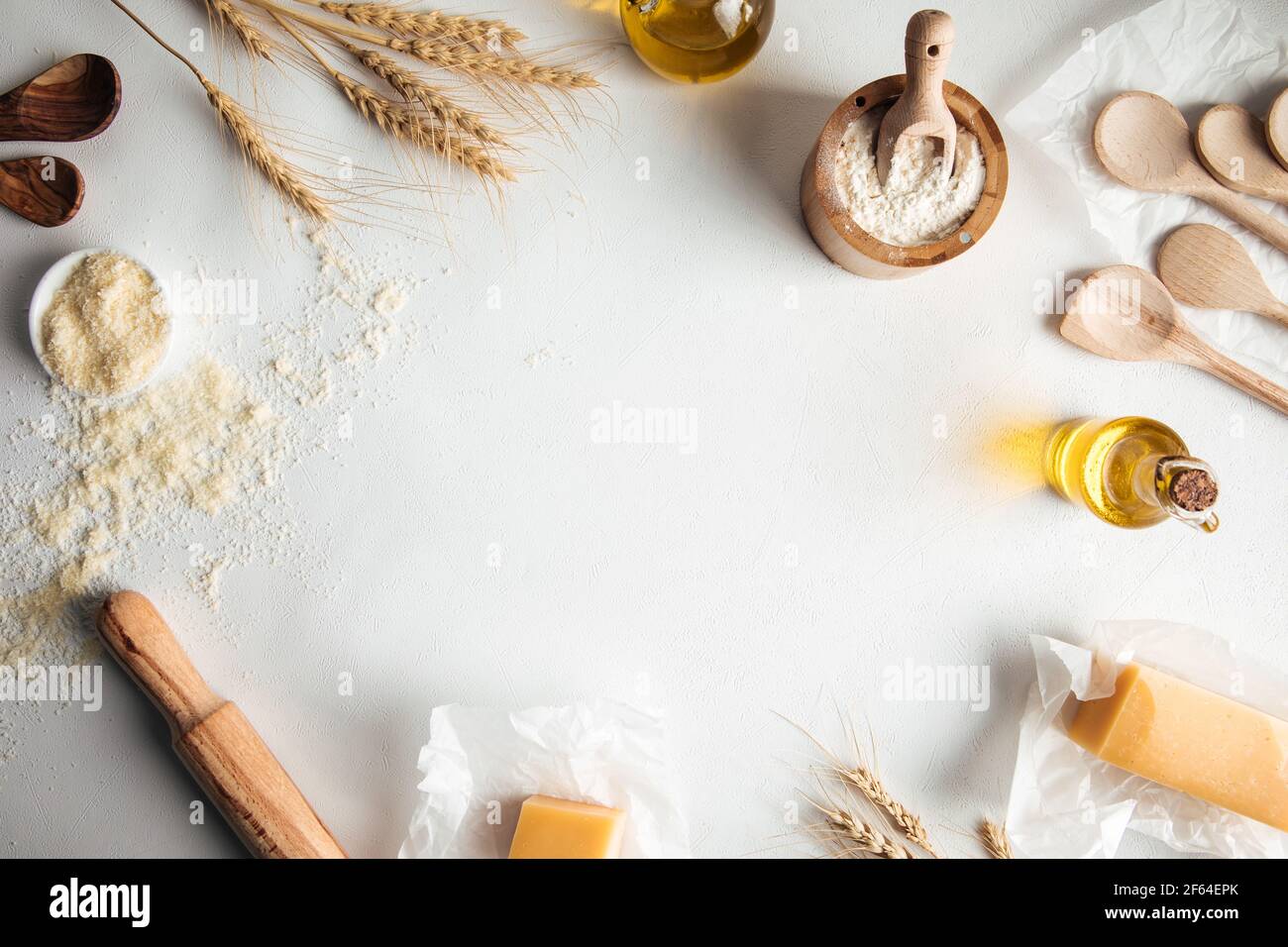 Baking frame copyspace background with ingredients Stock Photo - Alamy
