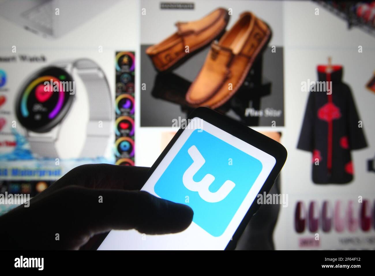 Ukraine. 30th Mar, 2021. In this photo illustration the Wish logo of an ...