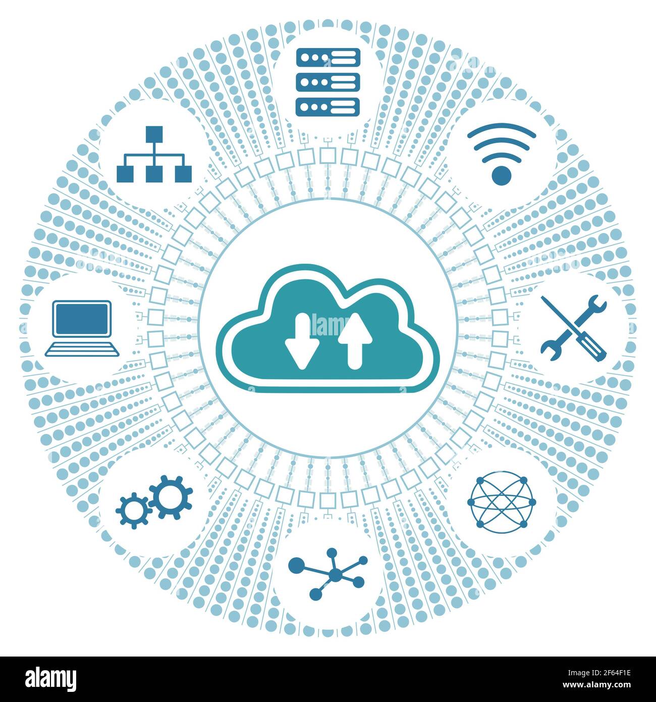 Concept of cloud networking with connected icons Stock Photo - Alamy