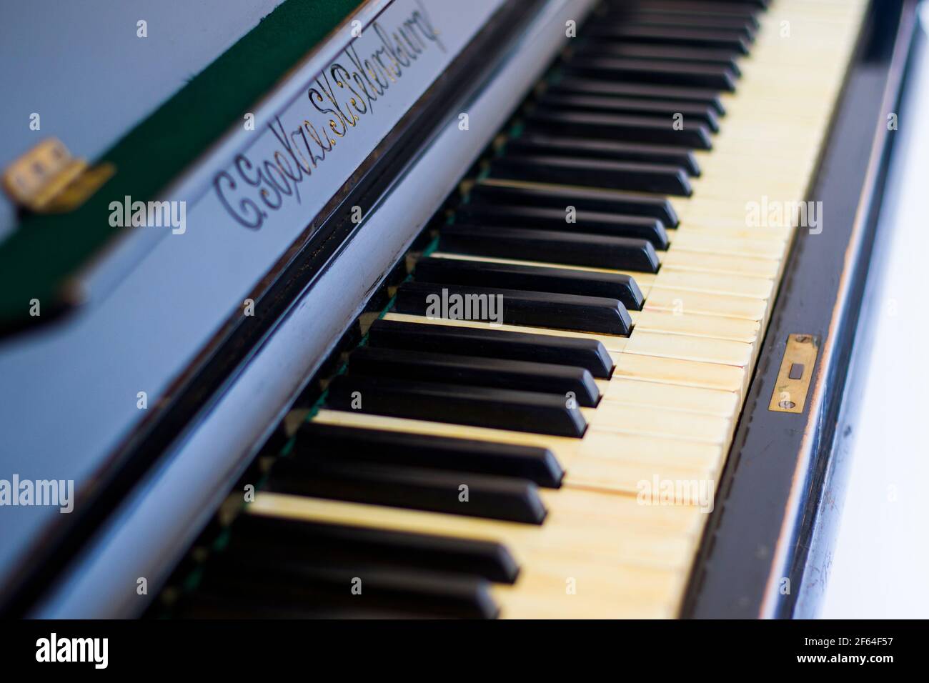 Tbilisi, Georgia - March 30, 2021: Piano keyboard, black and white key ...