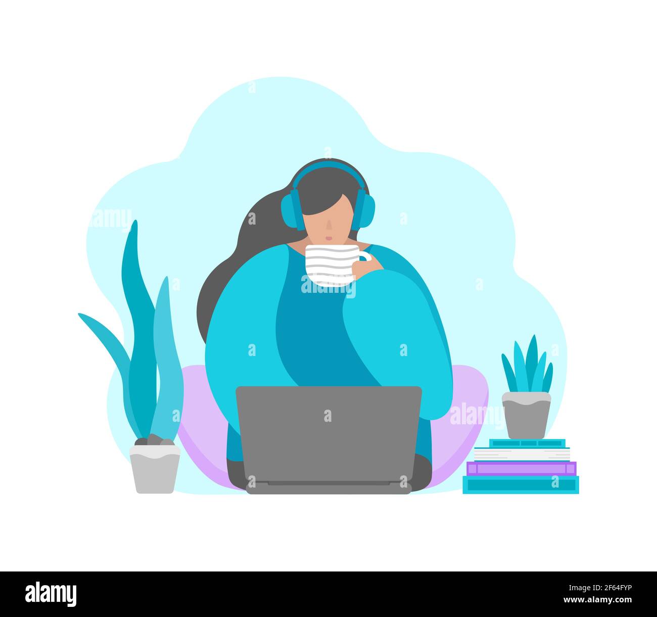 Online learning headphones Stock Vector Images - Alamy