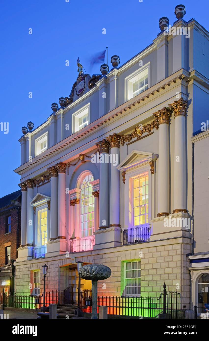UK, South Yorkshire, Doncaster, Mansion House with Christmas ...