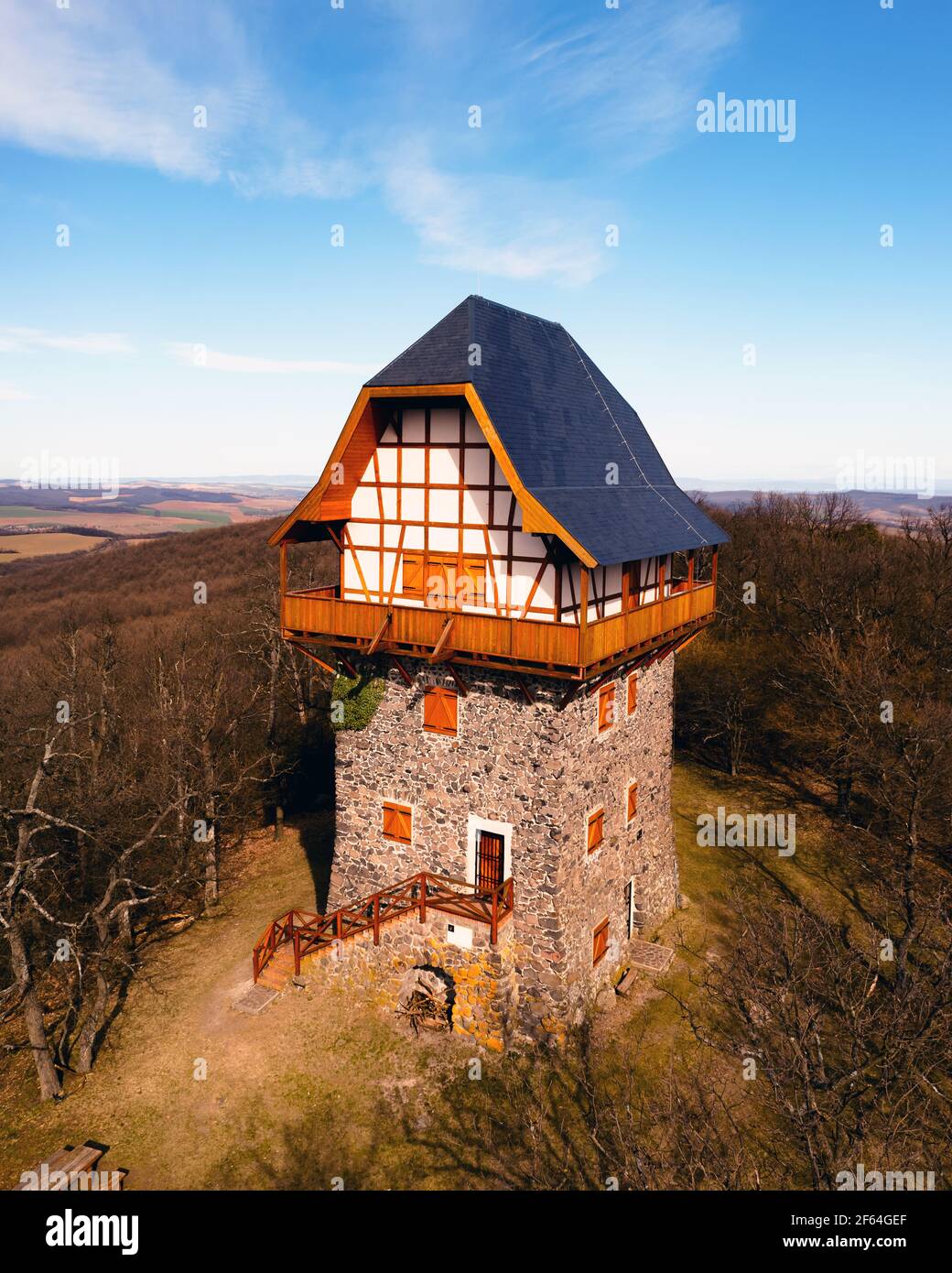 Sasberc hill lookout point in Cserhat mountains nograd county Hungary ...