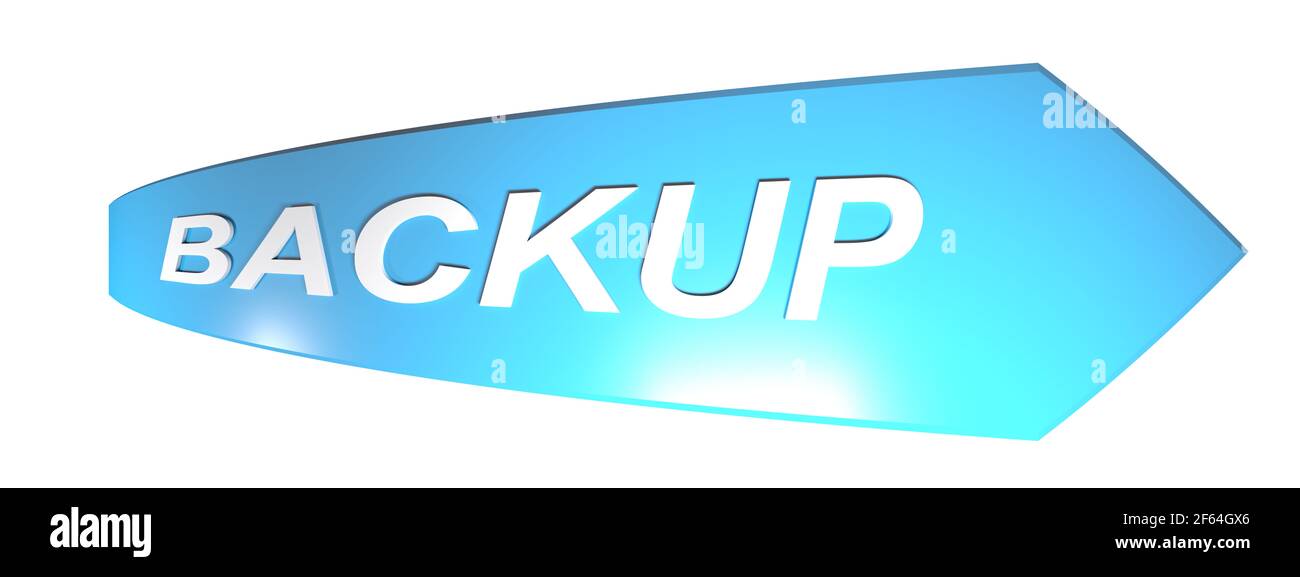 BACKUP blue arrow isolated on white background - 3D rendering ...