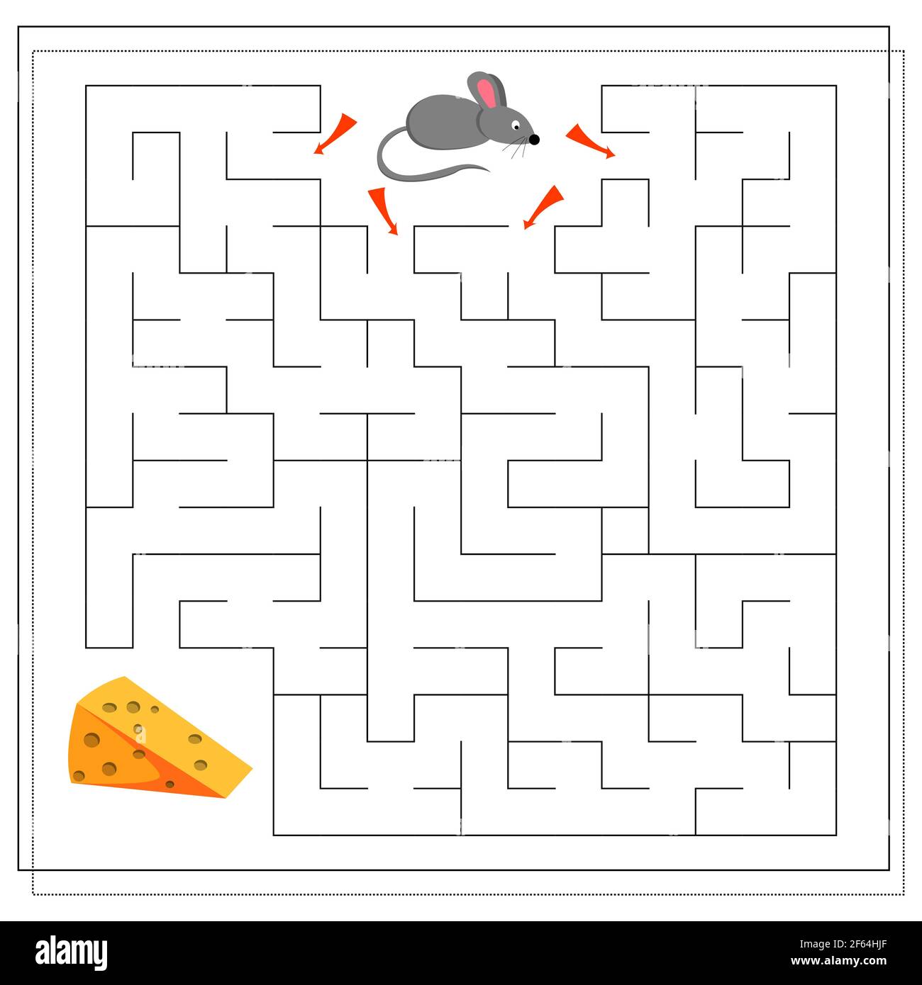A maze game for kids. guide the mouse through the maze to the cheese ...