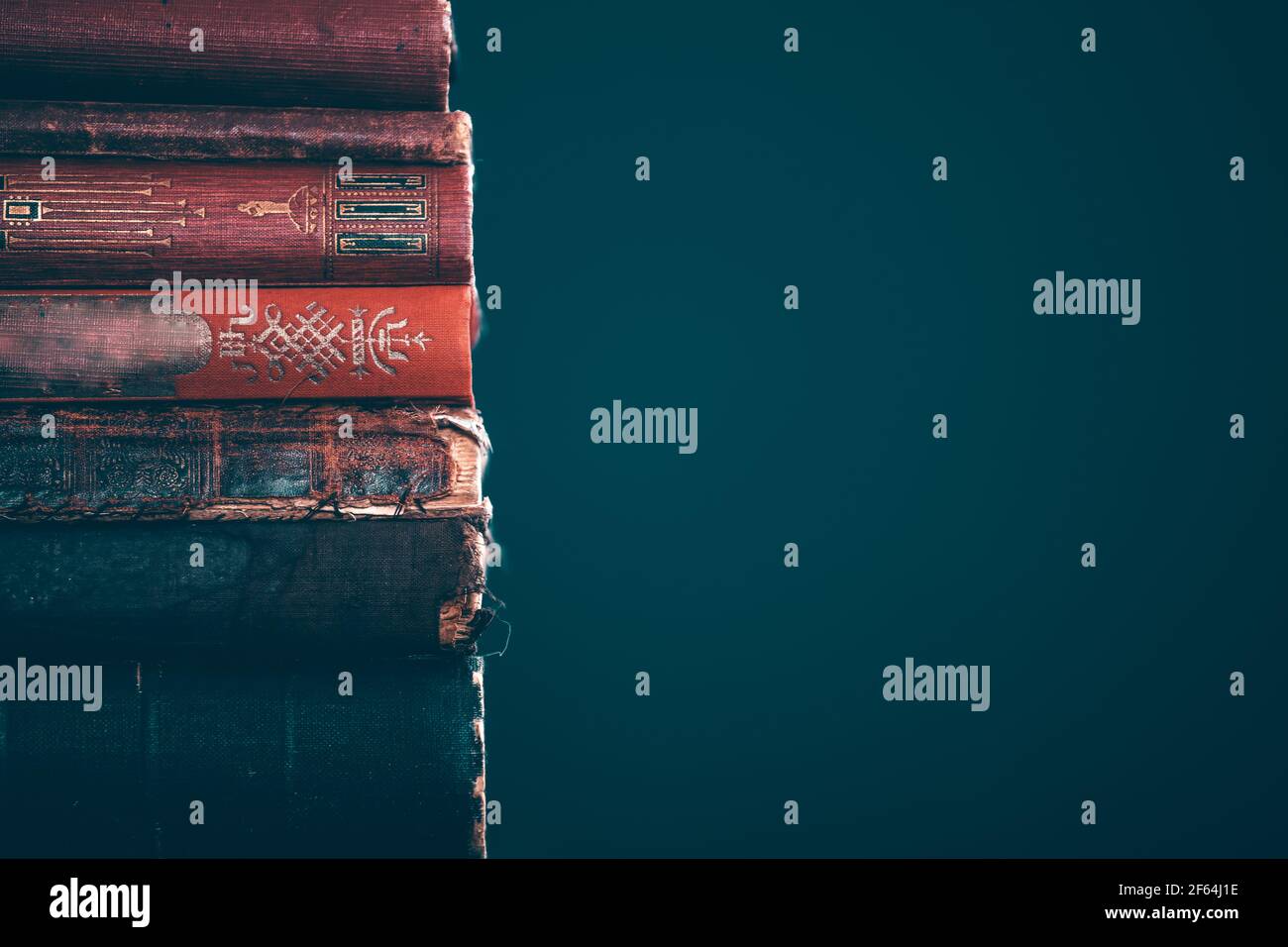 Literature, reading concept: banner or header image with stack of ...