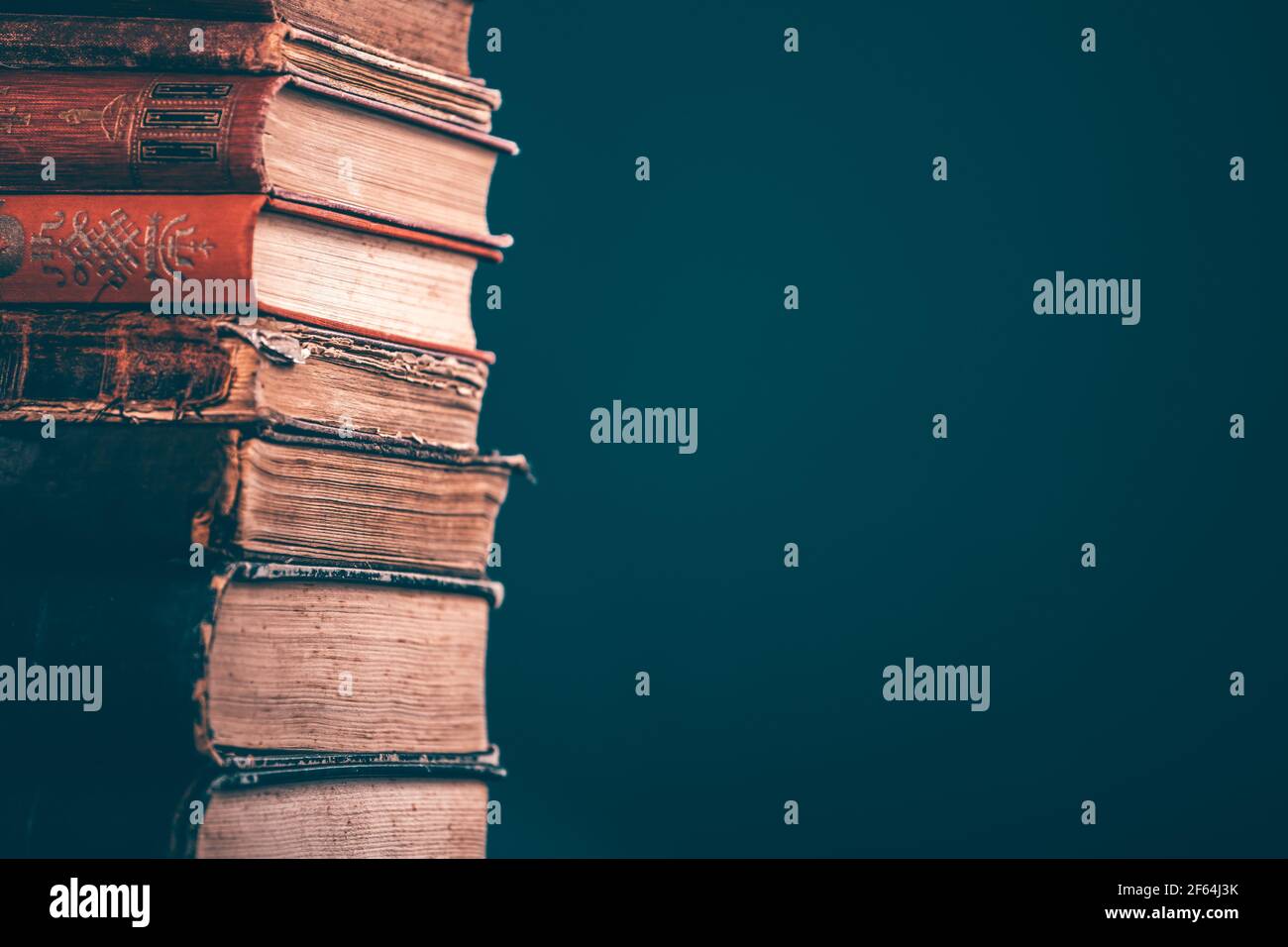 Literature, reading concept: banner or header image with stack of ...