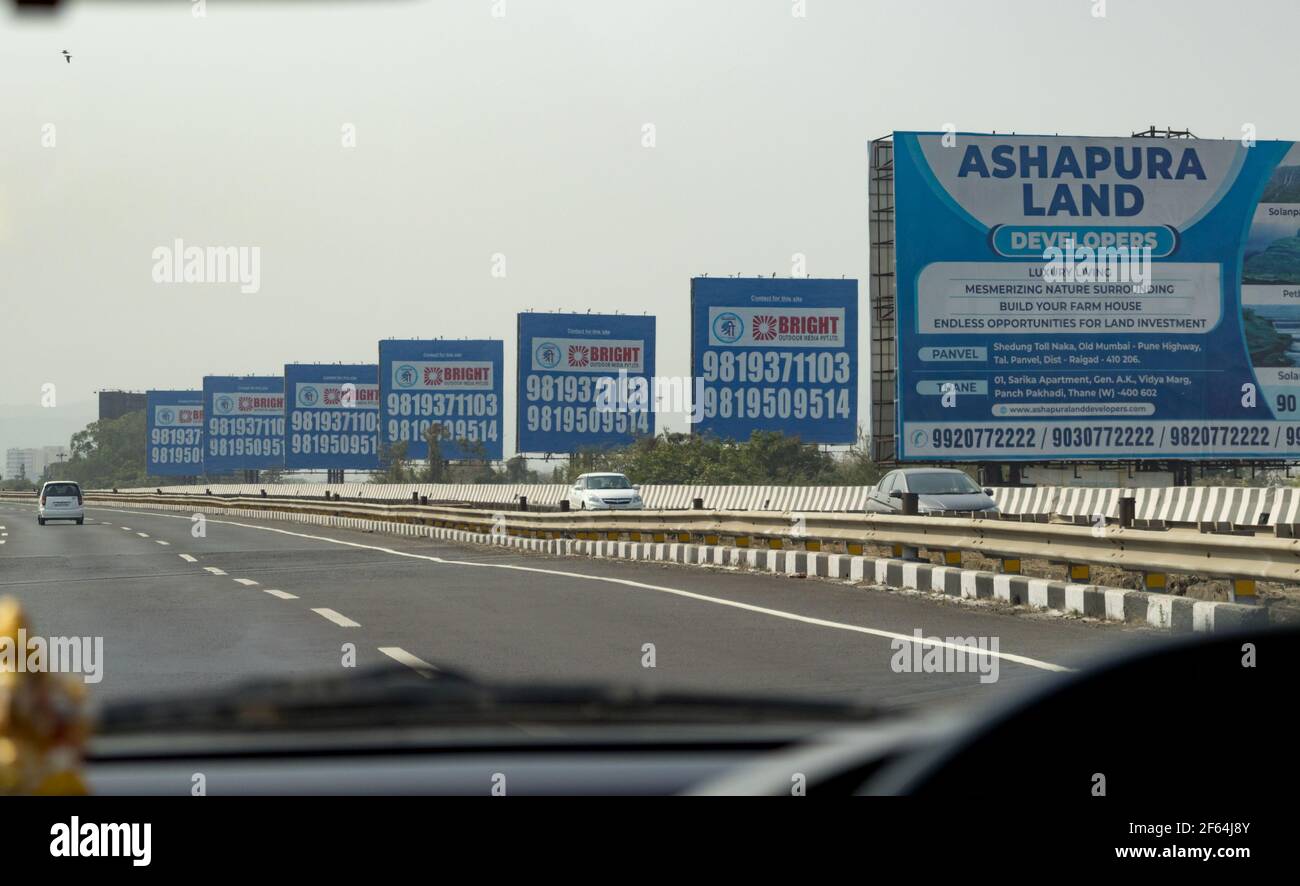 17 march 2021, Maharashtra India : multiple advertisement boards on ...