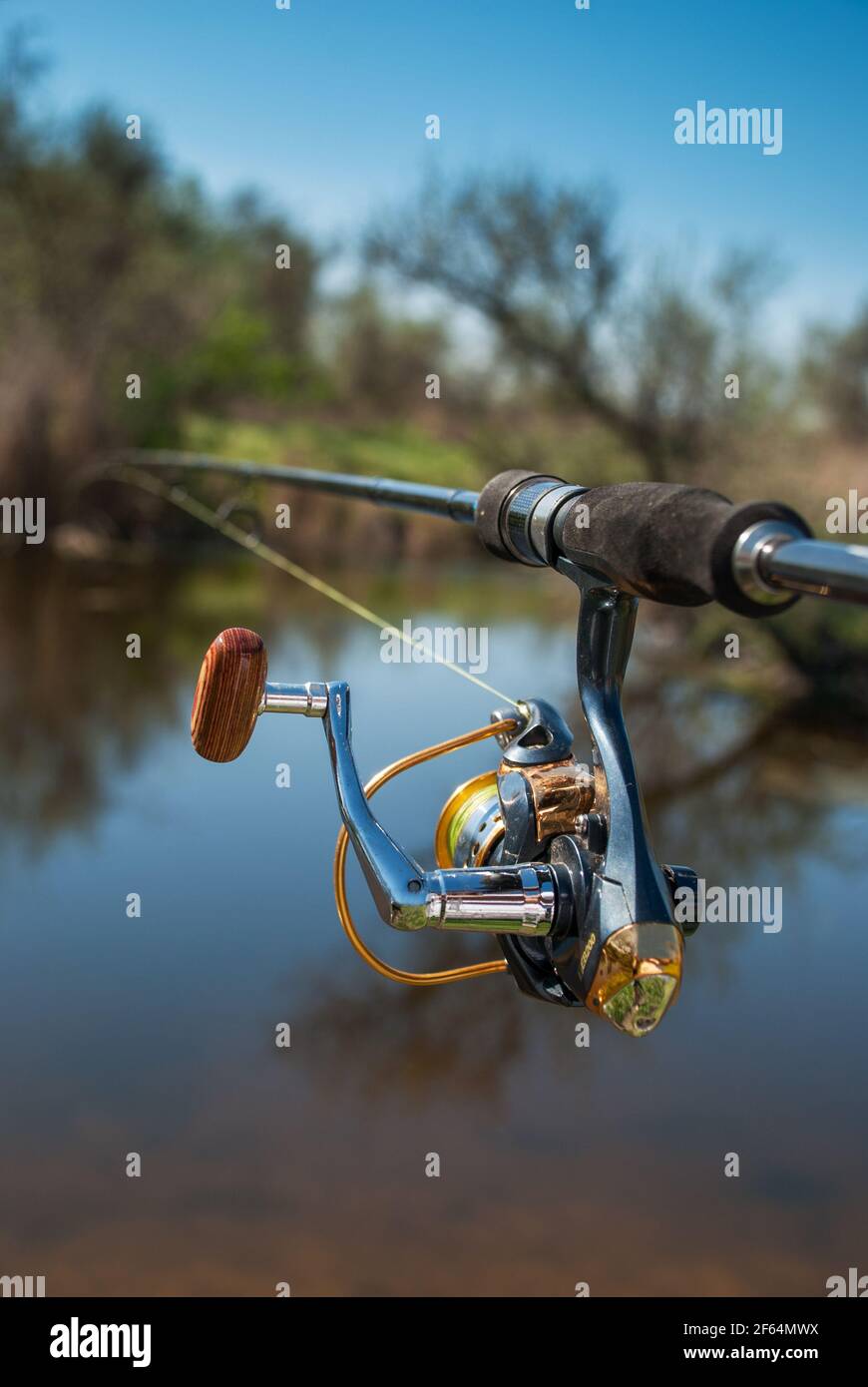 Fishing on the lake at sunset. Fishing background Stock Photo - Alamy