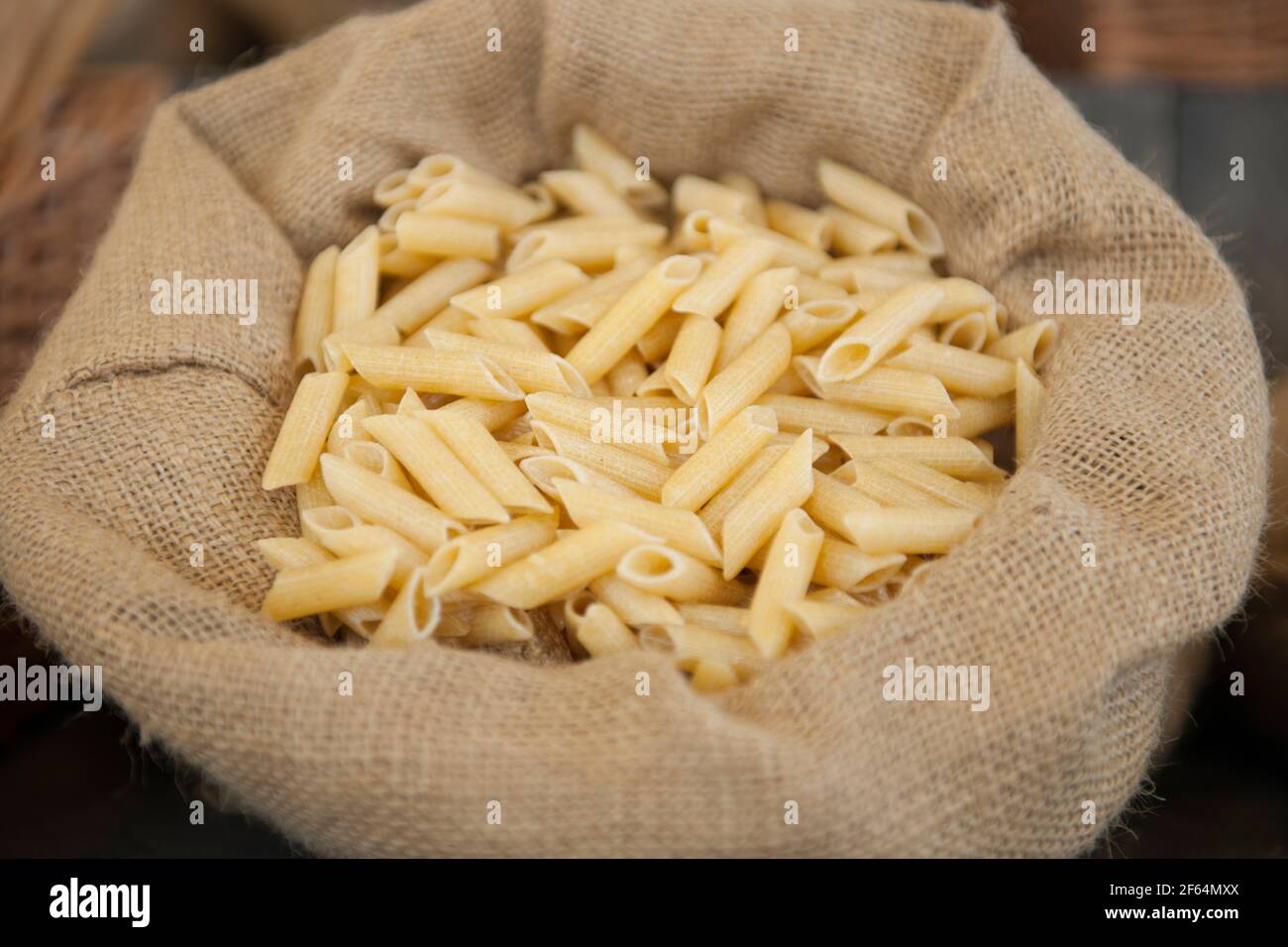 Homemade pasta for sale at the market. Italian style cuisine Stock ...