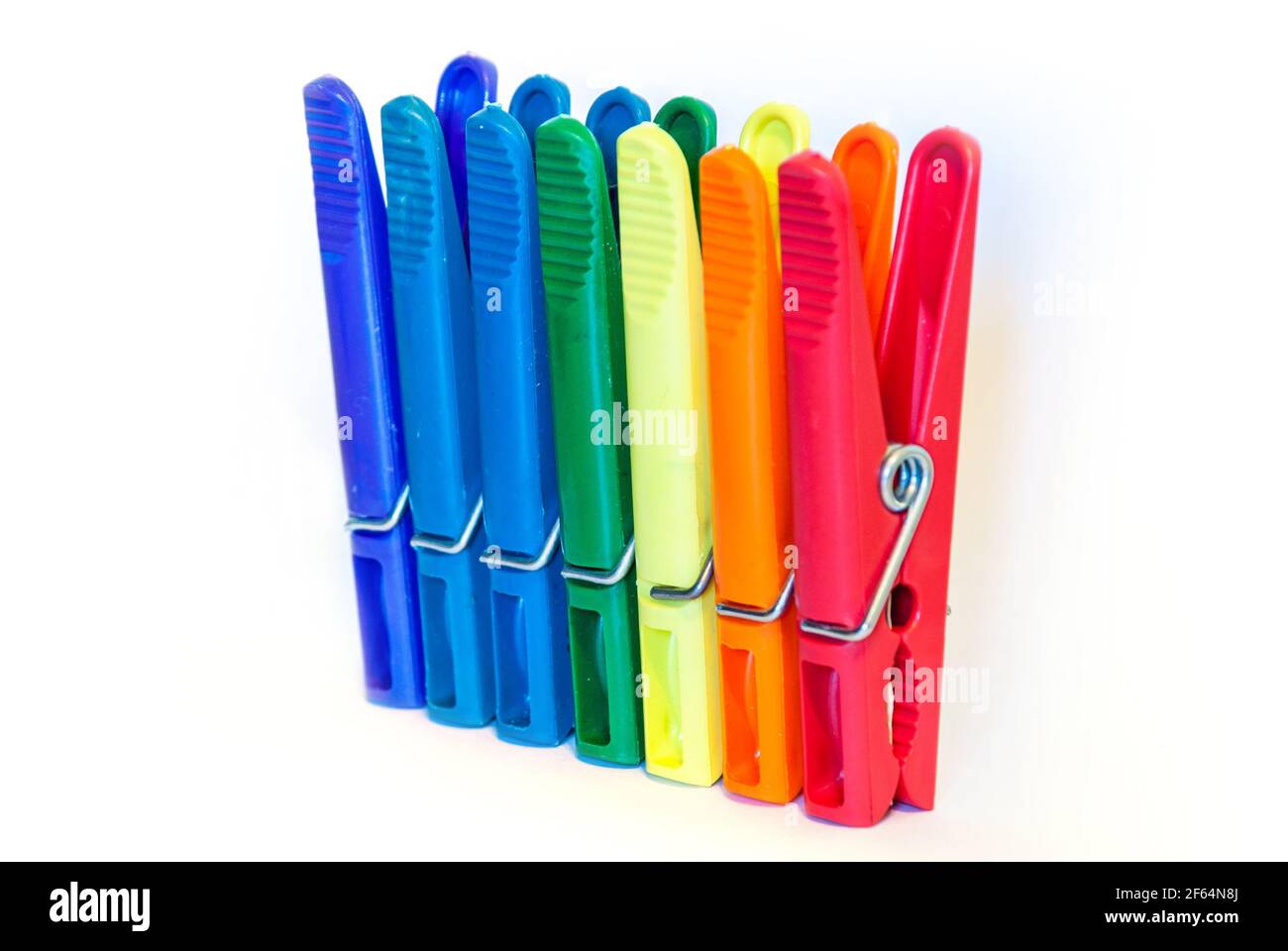 Color clothes-peg isolated on white background Stock Photo - Alamy