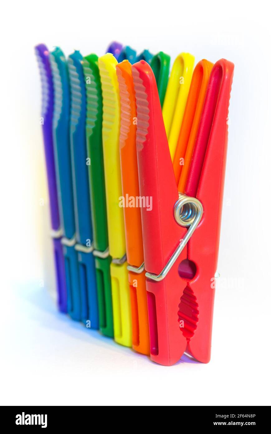 Color clothes-peg isolated on white background Stock Photo - Alamy