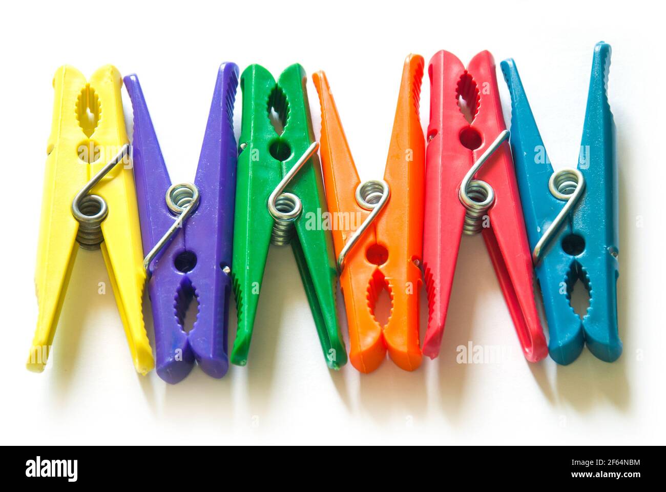 Color clothes-peg isolated on white background Stock Photo - Alamy