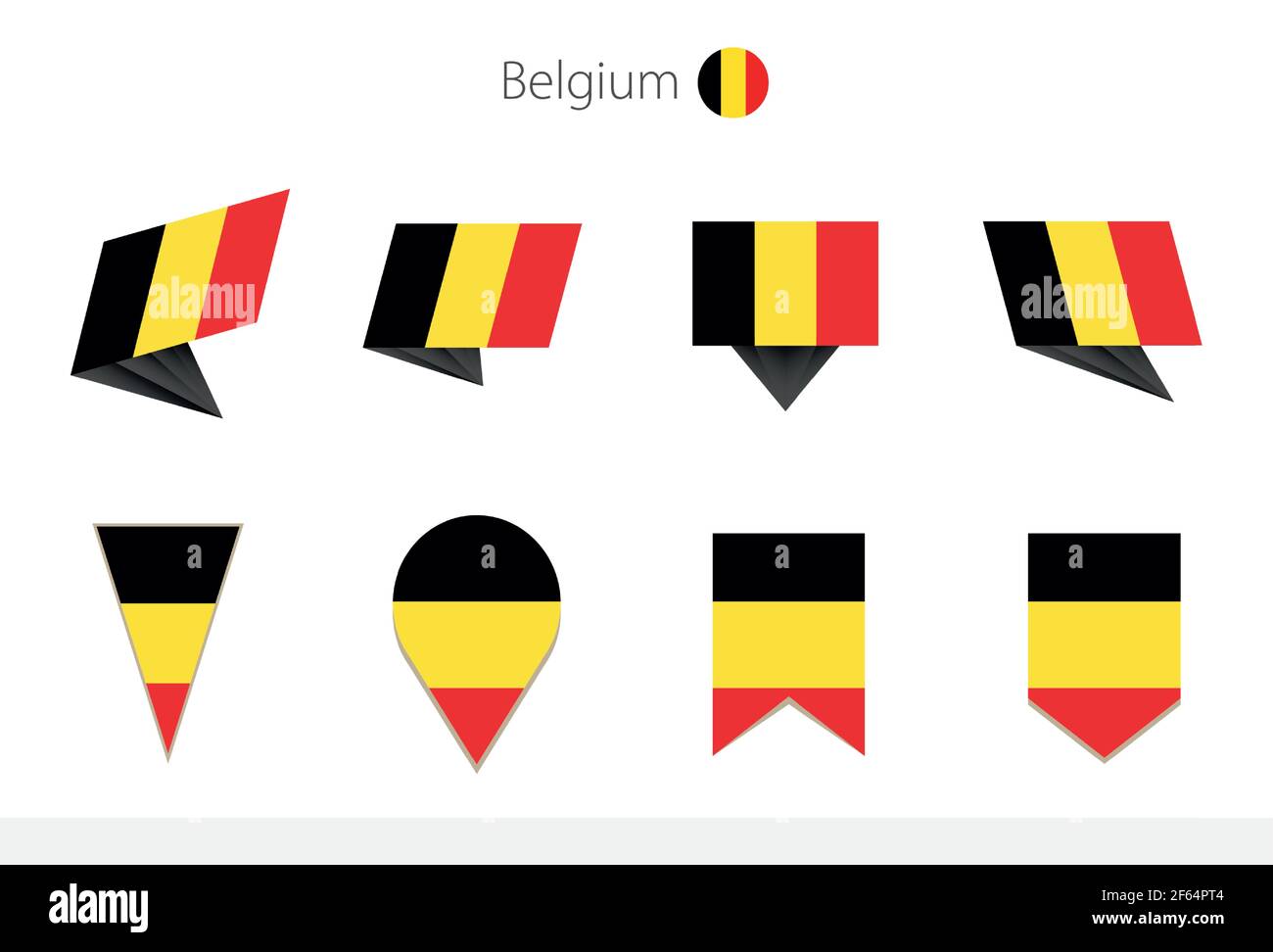 Belgium national flag collection, eight versions of Belgium vector ...