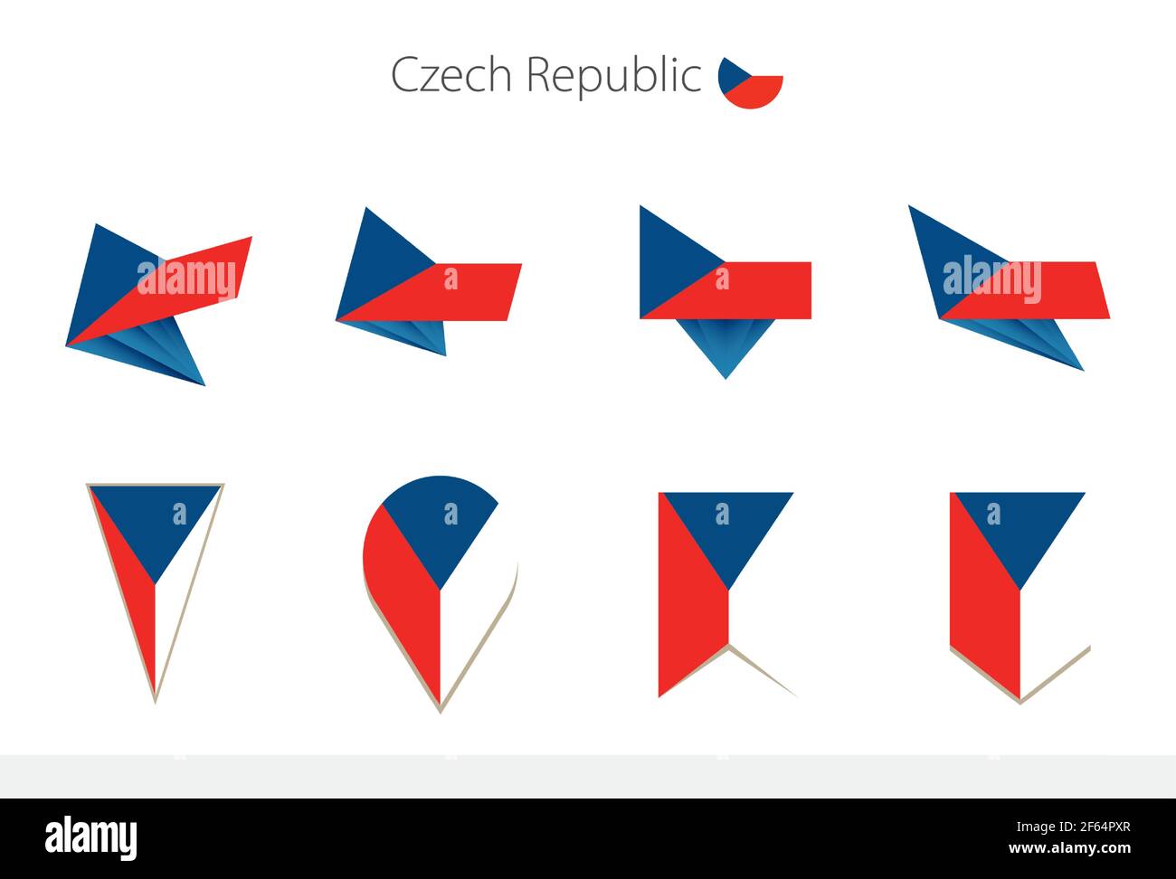 Czech Republic national flag collection, eight versions of Czech ...
