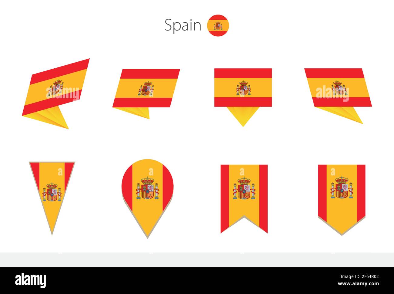 Spain national flag collection, eight versions of Spain vector flags ...