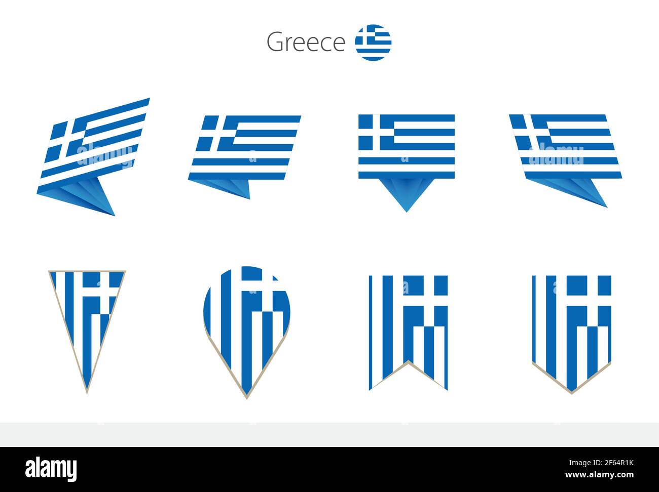 Greece national flag collection, eight versions of Greece vector flags ...