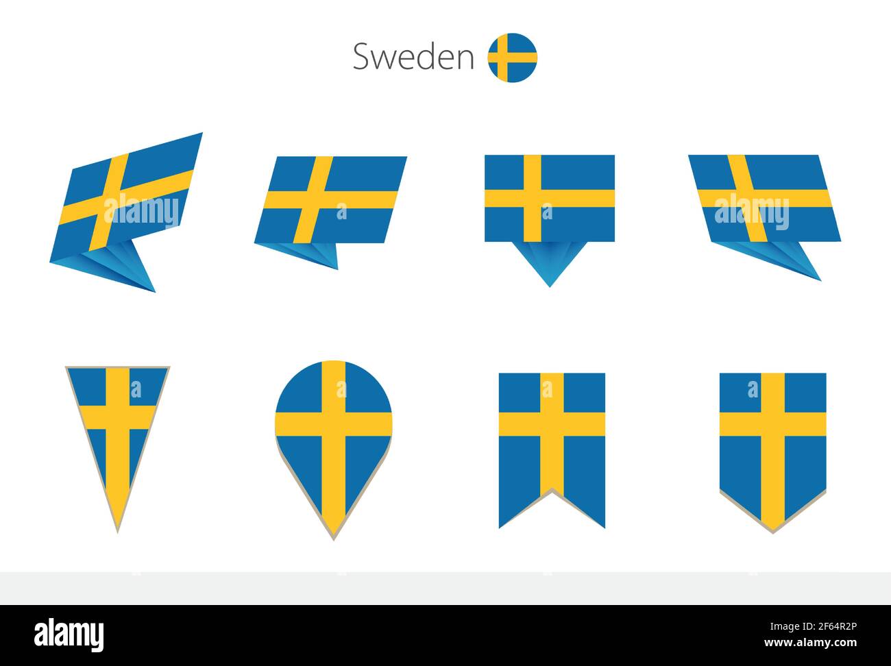 Sweden national flag collection, eight versions of Sweden vector flags ...