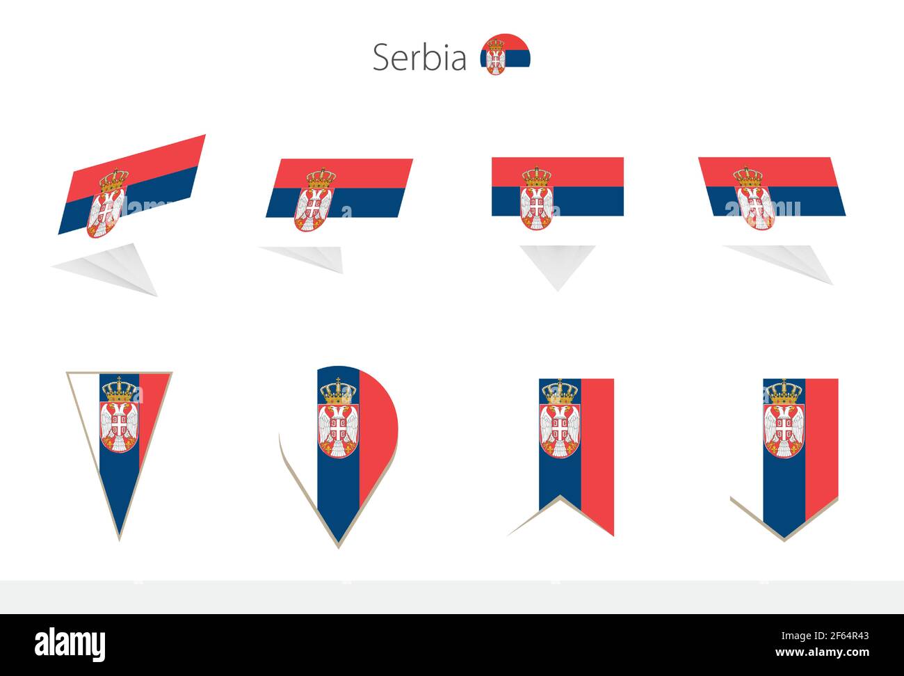 Serbia national flag collection, eight versions of Serbia vector flags ...