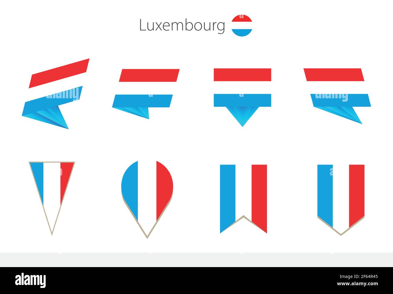 Luxembourg national flag collection, eight versions of Luxembourg ...