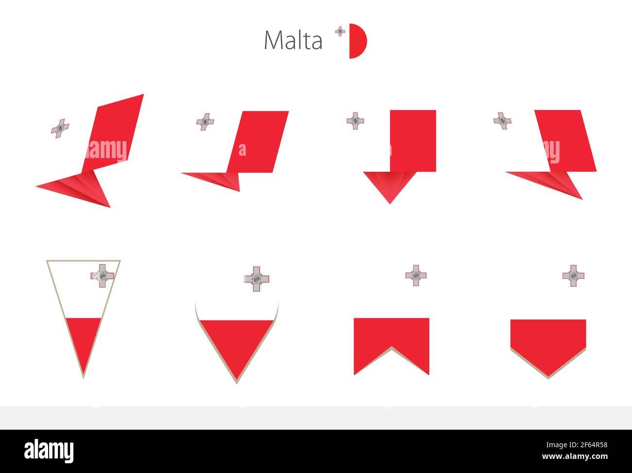 Malta National Flag Collection Eight Versions Of Malta Vector Flags