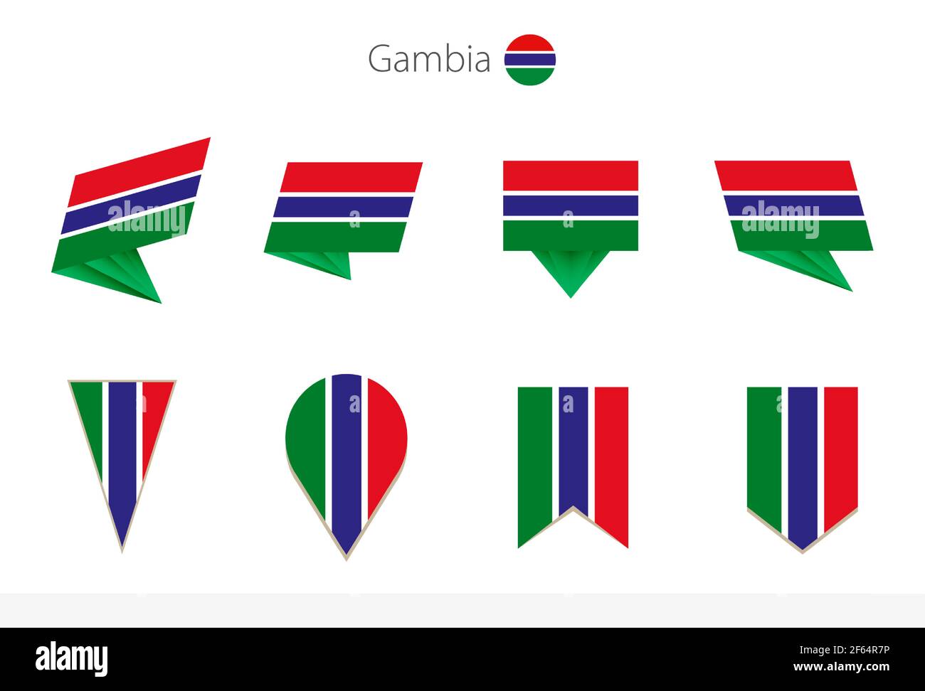 Gambia National Flag Collection Eight Versions Of Gambia Vector Flags
