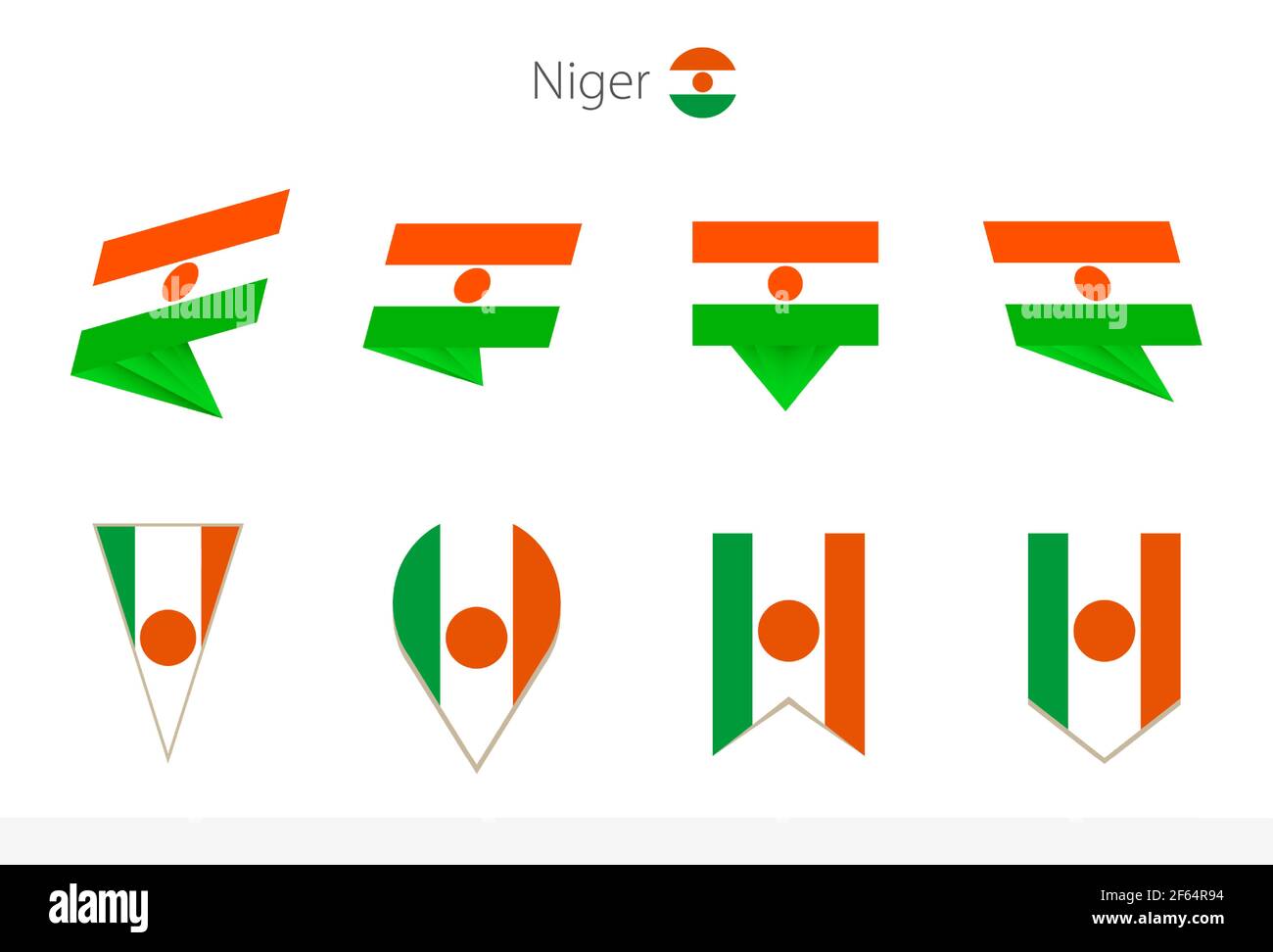Niger national flag collection, eight versions of Niger vector flags ...