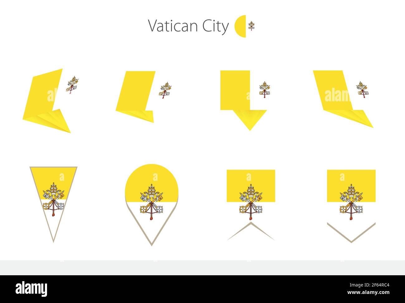 Vatican City national flag collection, eight versions of Vatican City ...